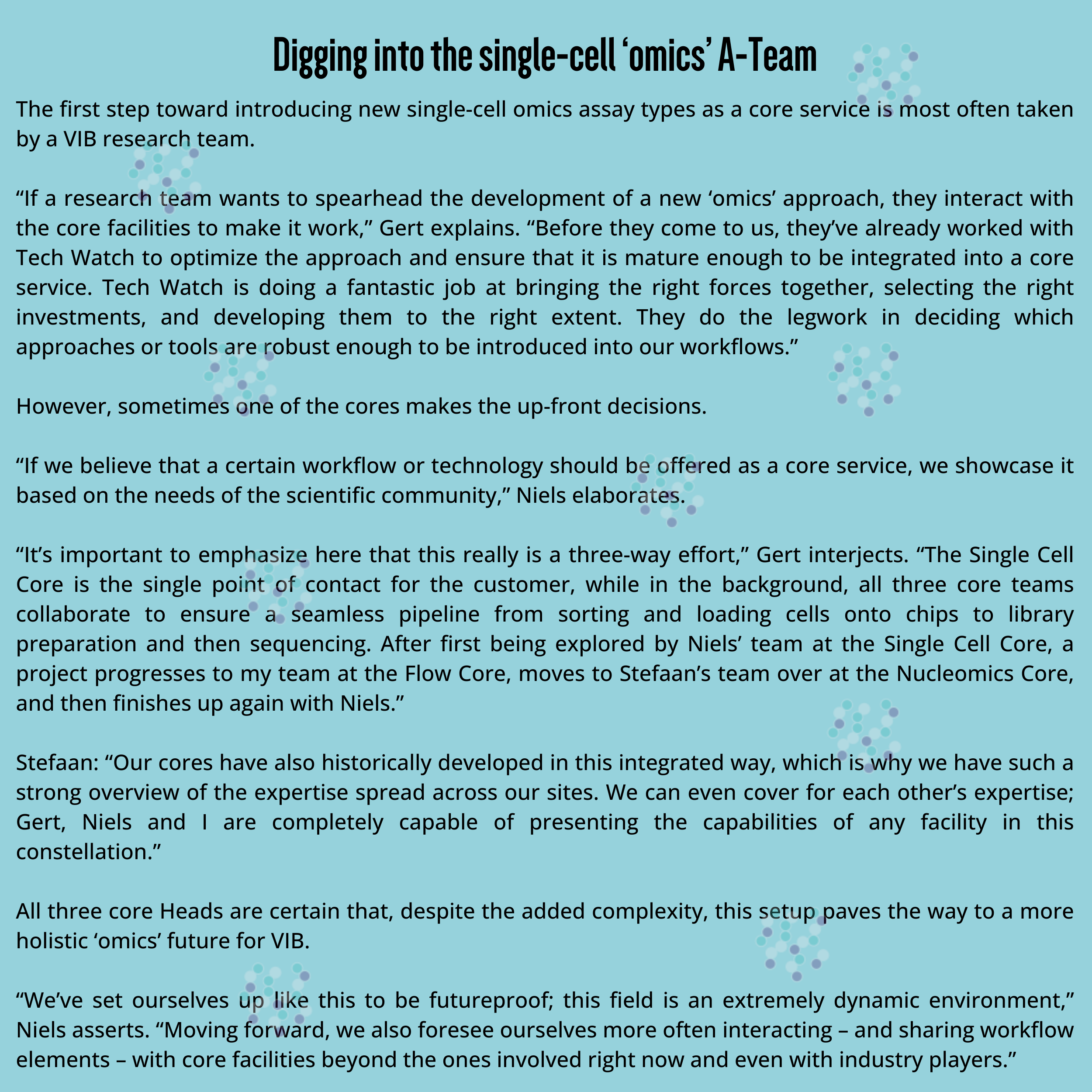 Introducing the VIB Single Cell Core